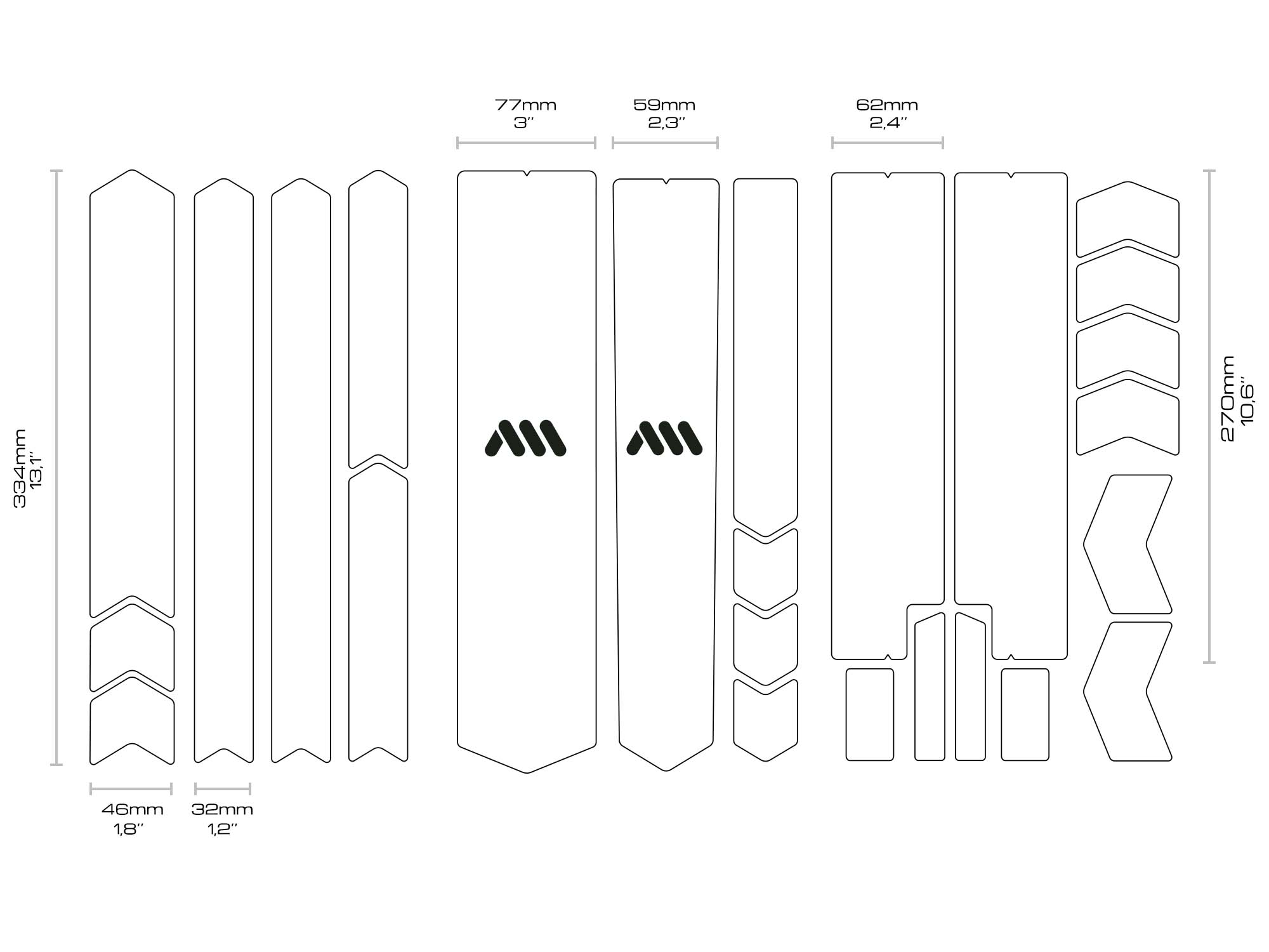 AMS Honeycomb adhesive frame protection for mountain bikes. Total protectio